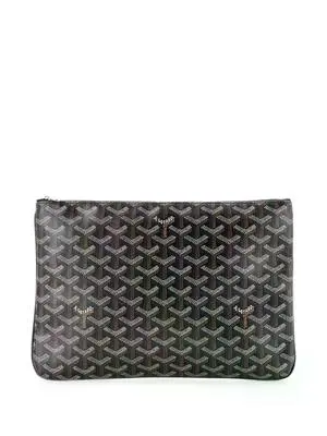 Goyard Senat Zip Coated Canvas Mm Pouch - Brown