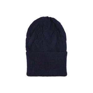 GIGI KNITWEAR Cable Hat In Navy - Blue