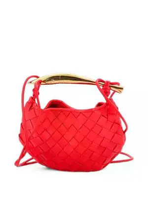 Bottega Veneta Intrecciato Nappa Mini Satchel With Hoop Handle - Red