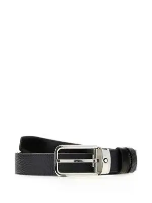 Montblanc Reversible Pebbled Leather Belt - Blue