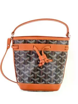 Goyard Petit Flot Coated Canvas Mini Bucket Bag - Brown