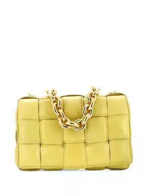 Bottega Veneta Cassette Chain Padded Maxi Intrecciato Leather Crossbody Bag - Yellow