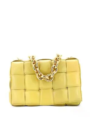 Bottega Veneta Cassette Chain Padded Maxi Intrecciato Leather Crossbody Bag - Yellow