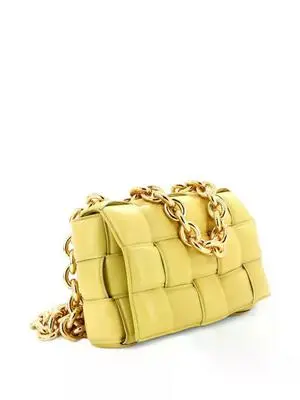 Bottega Veneta Cassette Chain Padded Maxi Intrecciato Leather Crossbody Bag - Yellow