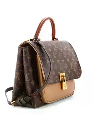 LOUIS VUITTON Marignan Handbag Monogram Canvas With Leather Shoulder Bag - Brown