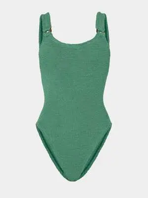 Hunza G Domino Swimsuit - Metallic Jade