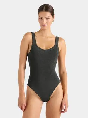 Hunza G Hunza G Square Neck Swimsuit Metallic Graphite