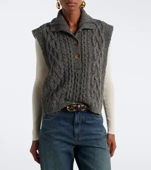Isabel Marant Étoile Cable Knit Wool-blend Sweater Vest