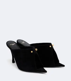 Balenciaga Midnight City Studded Suede Mules