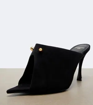 Balenciaga Midnight City Studded Suede Mules
