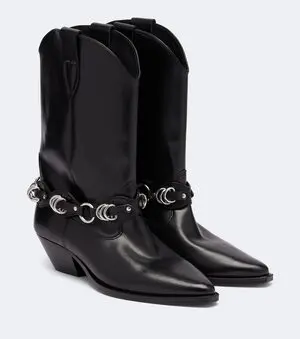 Isabel Marant Étoile Duerto Embellished Leather Cowboy Boots