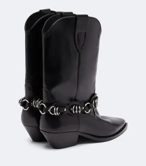 Isabel Marant Étoile Duerto Embellished Leather Cowboy Boots