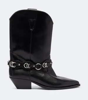 Isabel Marant Étoile Duerto Embellished Leather Cowboy Boots