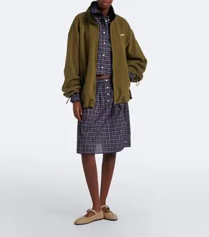 Miu Miu Suede Mary Jane Flats
