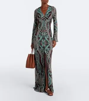 Veronica Beard Daciana Printed Silk Georgette Maxi Dress