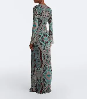 Veronica Beard Daciana Printed Silk Georgette Maxi Dress