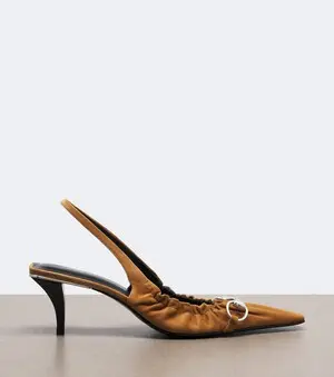 Gucci Vittoria Suede Slingback Pumps