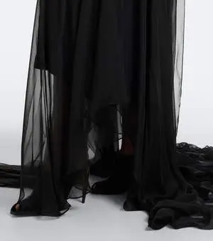 Alexander McQueen Halterneck Silk Georgette Bustier Gown