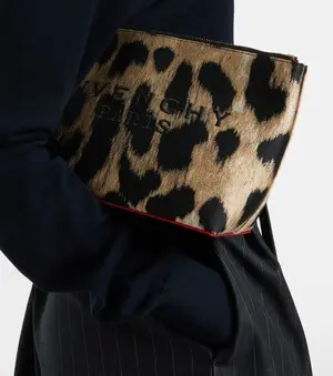Givenchy Logo Leopard-print Pouch