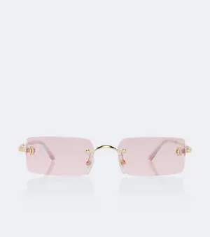 Cartier C De Rectangular Sunglasses - Gold