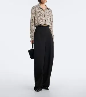 Balenciaga Wool Barrel-leg Pants - Black
