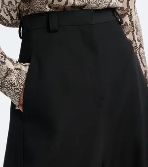 Balenciaga Wool Barrel-leg Pants - Black