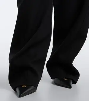 Balenciaga Wool Barrel-leg Pants - Black