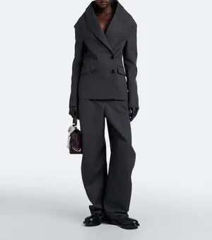 Balenciaga Wool Barrel-leg Pants