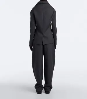 Balenciaga Wool Barrel-leg Pants