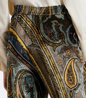 Etro Paisley Velvet Flared Pants
