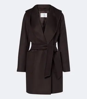 Max Mara Camel Hair Wrap Coat - Brown