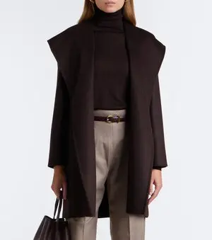 Max Mara Camel Hair Wrap Coat - Brown