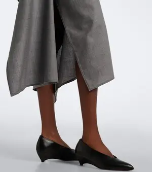 Victoria Beckham Asymmetric Wool Midi Skirt - Grey