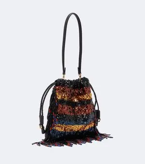 Etro Kalispera Small Beaded Fringed Shoulder Bag