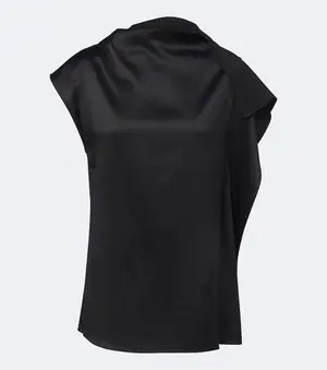 Sportmax Ruffled Silk Satin Top