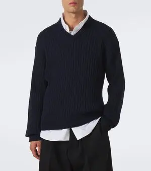 Balenciaga Layered Ribbed-knit Cotton Sweater