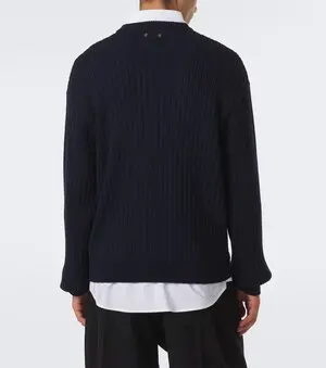 Balenciaga Layered Ribbed-knit Cotton Sweater