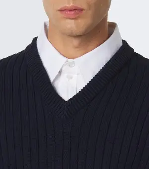 Balenciaga Layered Ribbed-knit Cotton Sweater