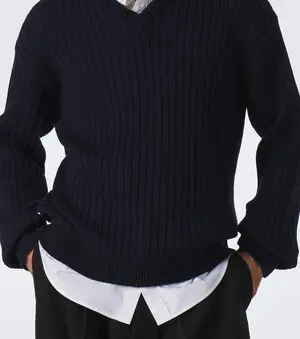 Balenciaga Layered Ribbed-knit Cotton Sweater