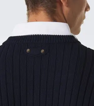 Balenciaga Layered Ribbed-knit Cotton Sweater