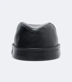 Balenciaga Leather Hat - Black