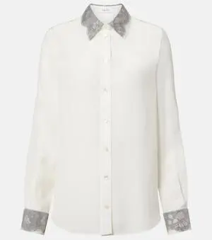 Alexander McQueen Lace-trimmed Silk Shirt