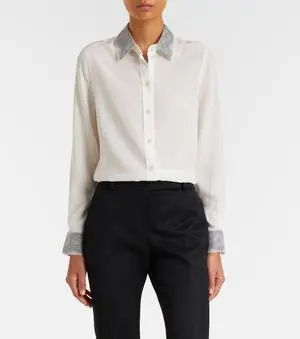 Alexander McQueen Lace-trimmed Silk Shirt
