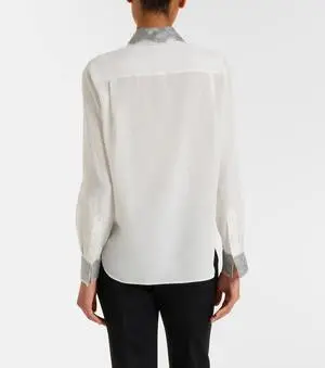Alexander McQueen Lace-trimmed Silk Shirt