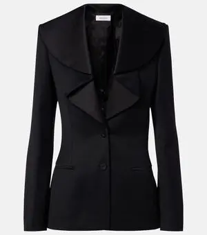 Alexander McQueen Satin-trimmed Wool Blazer