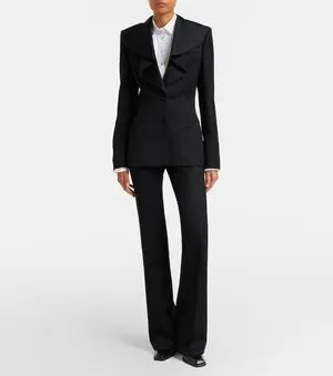 Alexander McQueen Satin-trimmed Wool Blazer