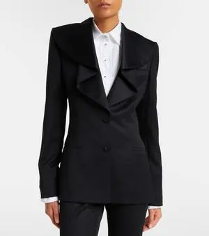 Alexander McQueen Satin-trimmed Wool Blazer