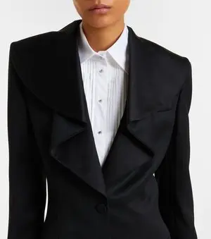 Alexander McQueen Satin-trimmed Wool Blazer