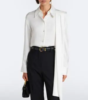 Vince Draped Silk-blend Satin Blouse