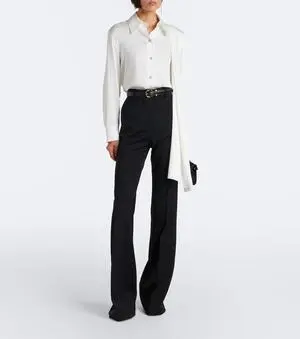 Vince Draped Silk-blend Satin Blouse